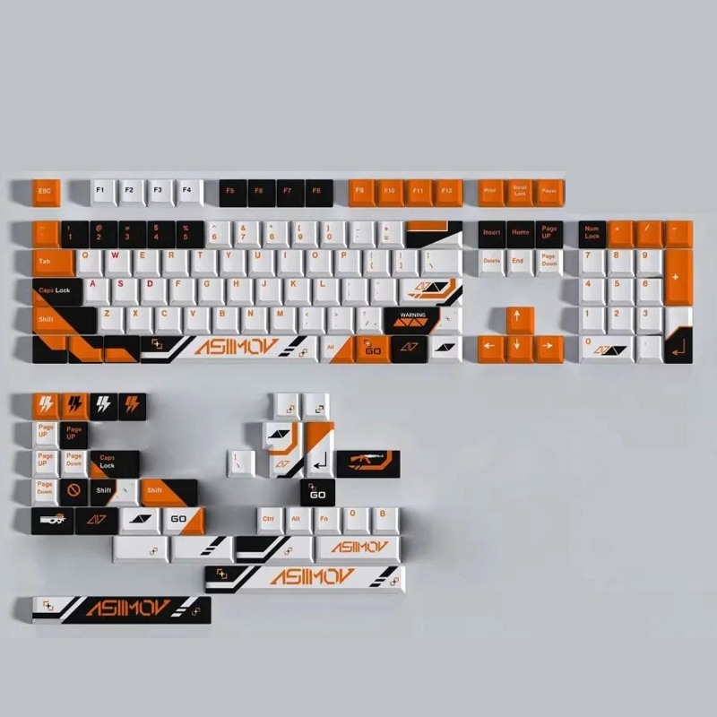 140Keys Asimov Keycap Cherry Profile PBT Dye Sublimation Keycaps For Mx ...