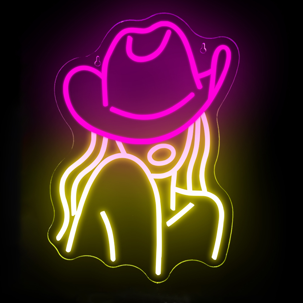 Cowboy Hat Neon Sign Cowgirl Led Signs Western Cowboy Neon Lights Lady ...