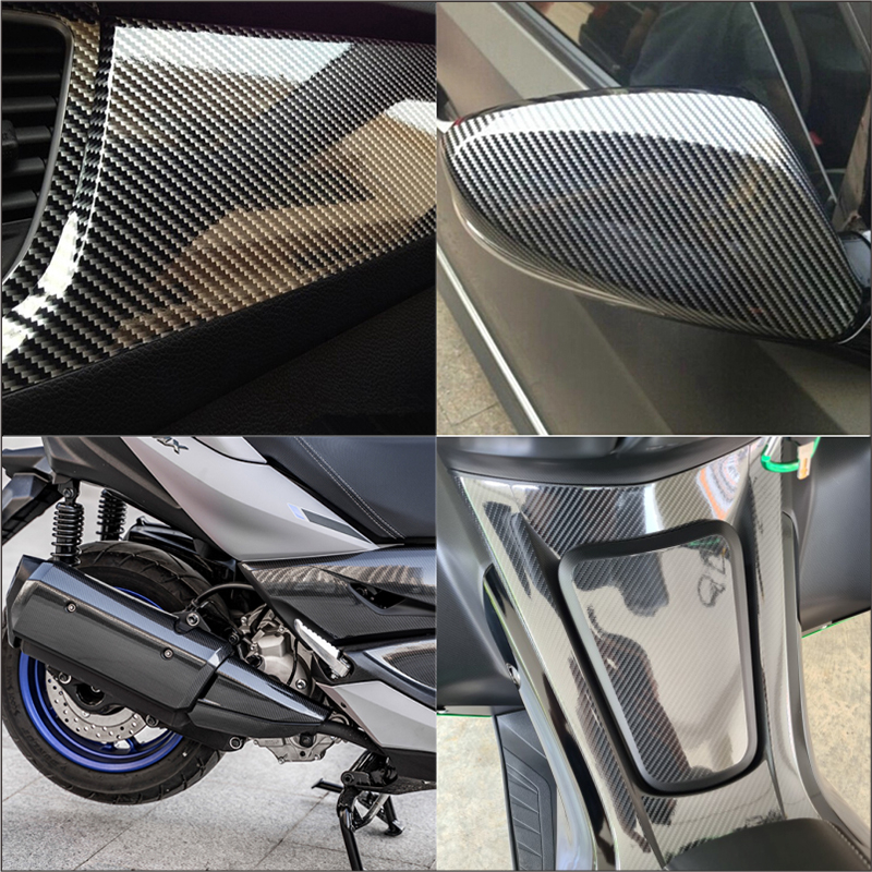 3D Matte & 5D Glossy Carbon Fiber Vinyl Motorcycle Stickers Car ...