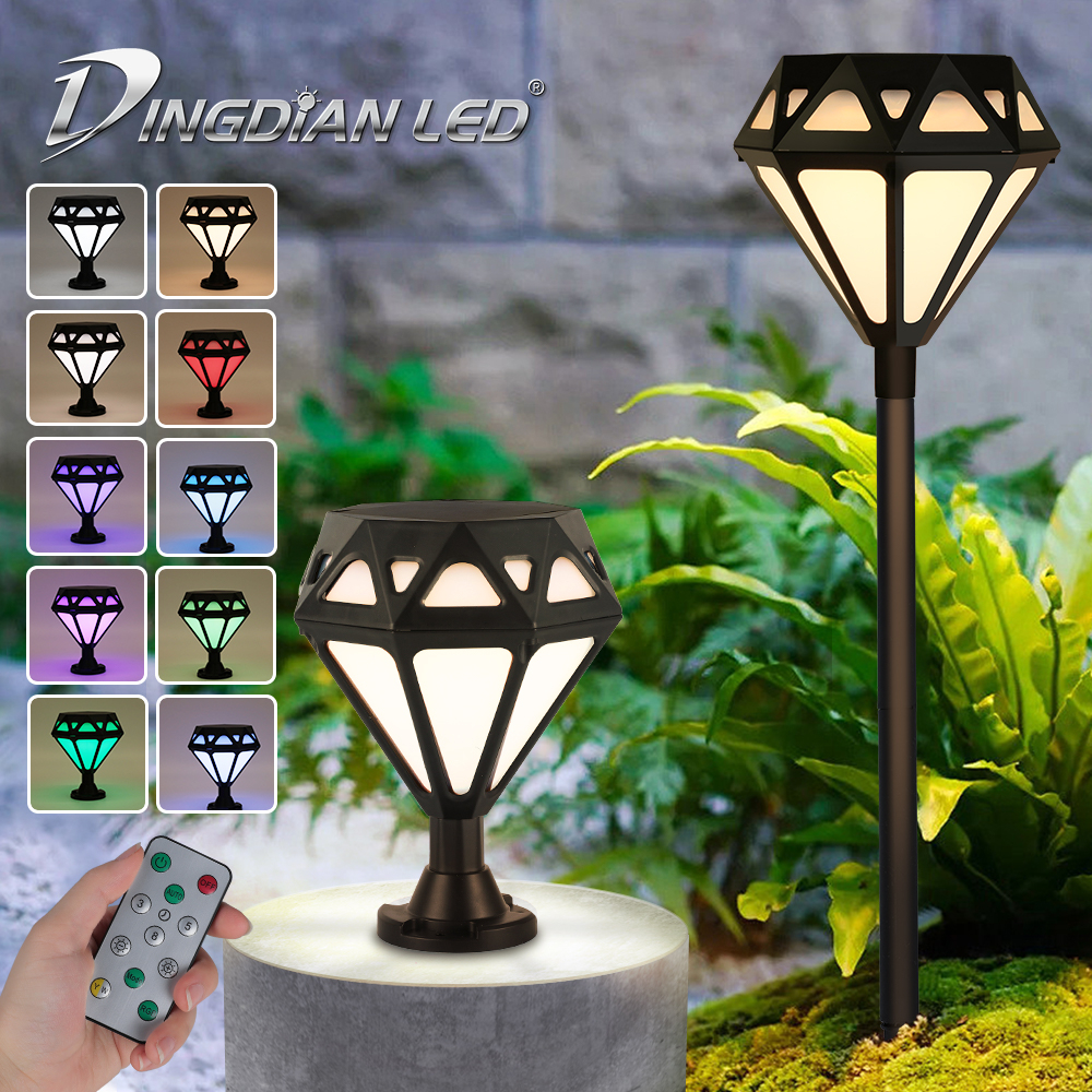 DingDian LED Solar Outdoor light Warm & White & RGB Flashing, gradient ...