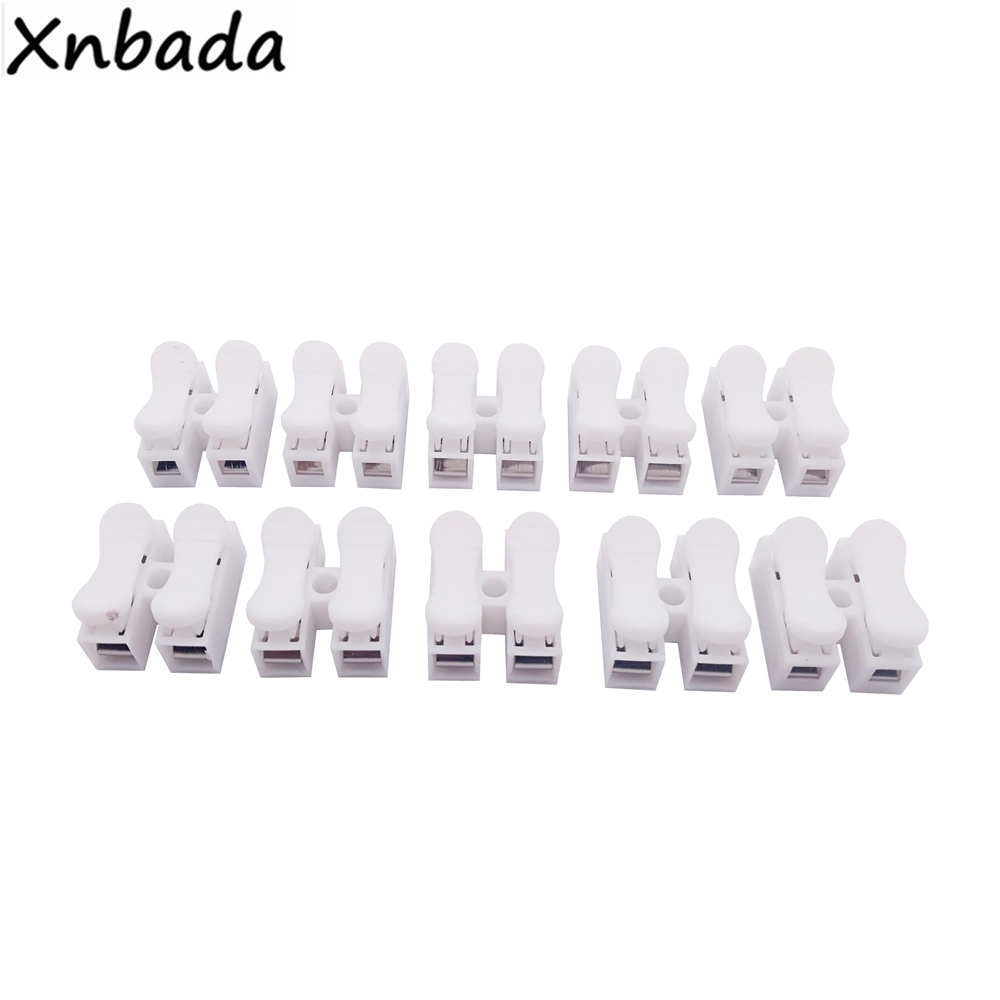 2Pin Spring Free Soldering Connector Cable Clips Press Push Quick Wire ...