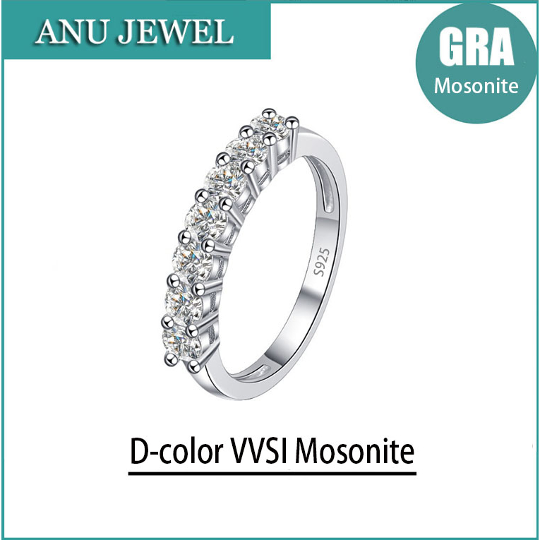 Real Moissanite Ring Fashion Seven-Star Diamond with GRA Certificate ...