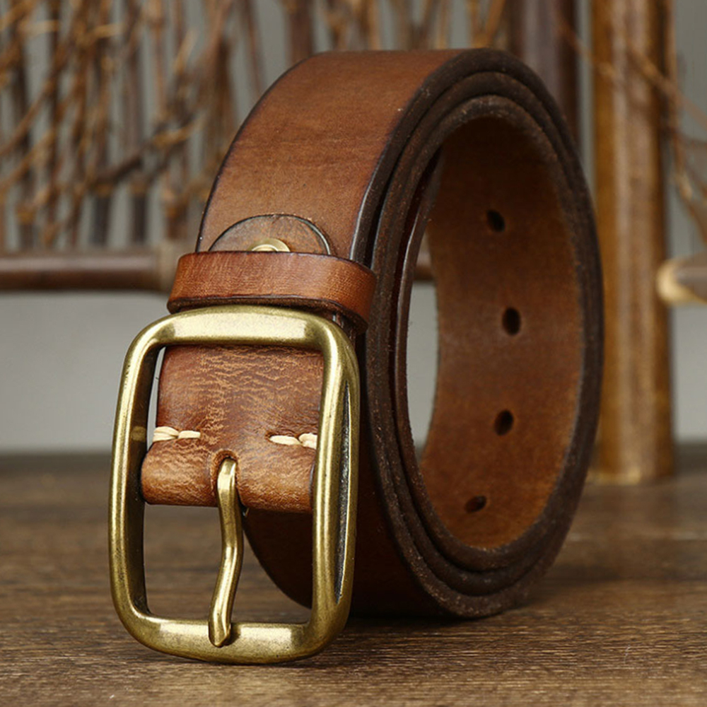 3.8cm New Design Vintage Fashion Trend Belt Men's Cow Genuine Leather ...
