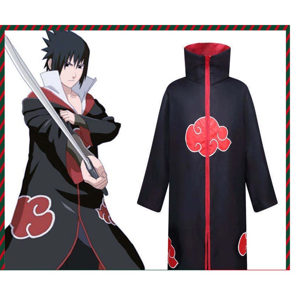 （Lacal）3pcs/Set Naruto Costume Akatsuki Cloak Anime Cosplay Sasuke ...