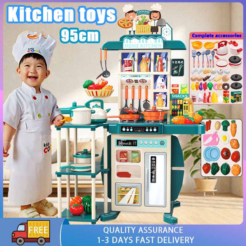 95cm Kitchen Set Toys For Girls Big Size Pretend Play Simulation ...