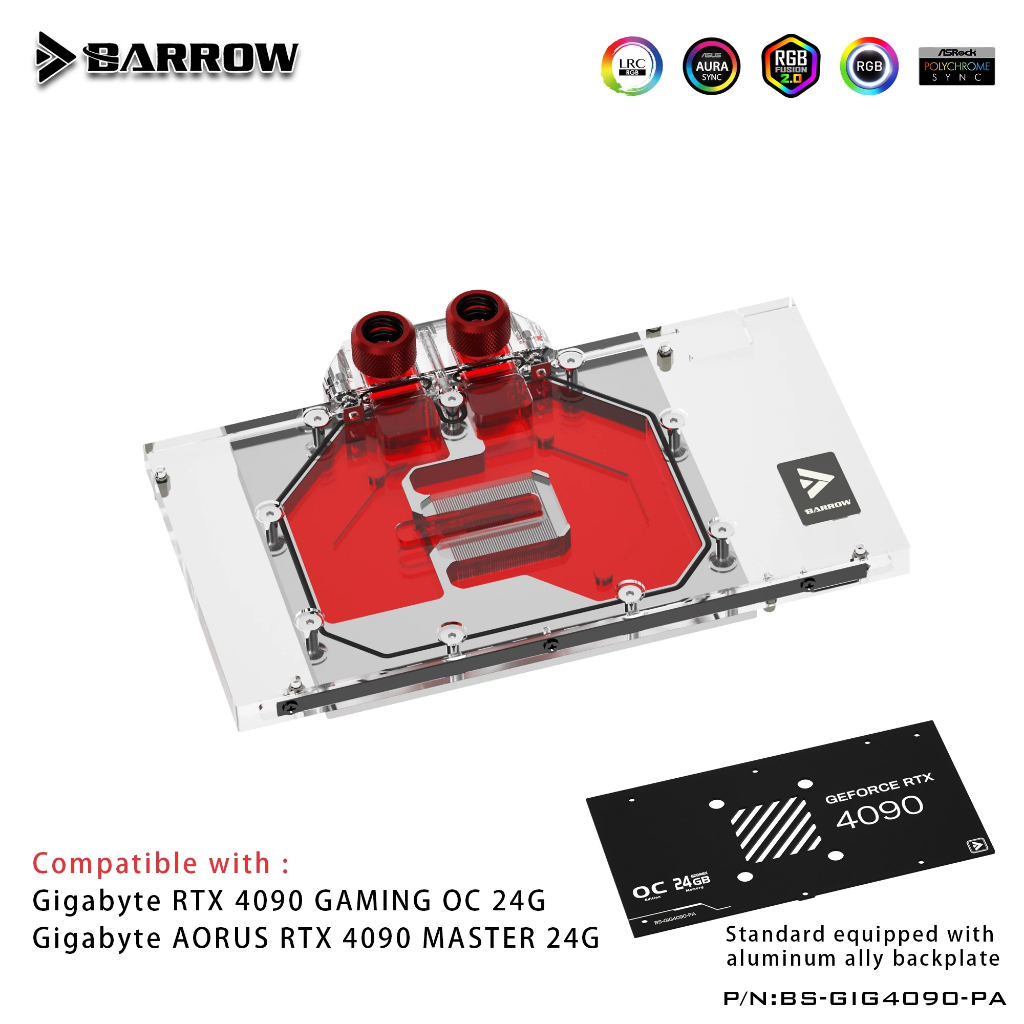 Barrow GPU Water Block For Gigabyte RTX 4090 GAMING OC 24G,AORUS RTX ...