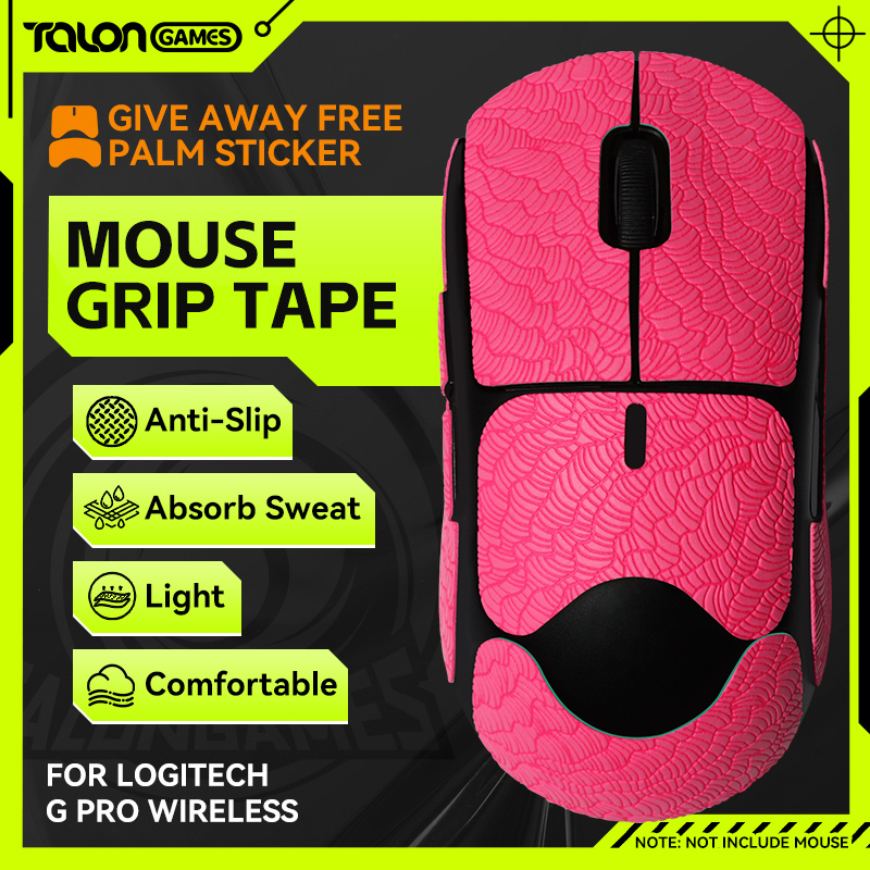 Pink TALONGAMES Mouse Grip Tape For Logitech Gpro Wireless/GPW Mouse ...
