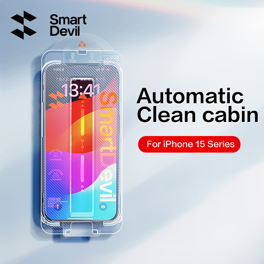 SmartDevil Dustless Bin HD Tempered Glass For iPhone15/15Plus/15Pro ...