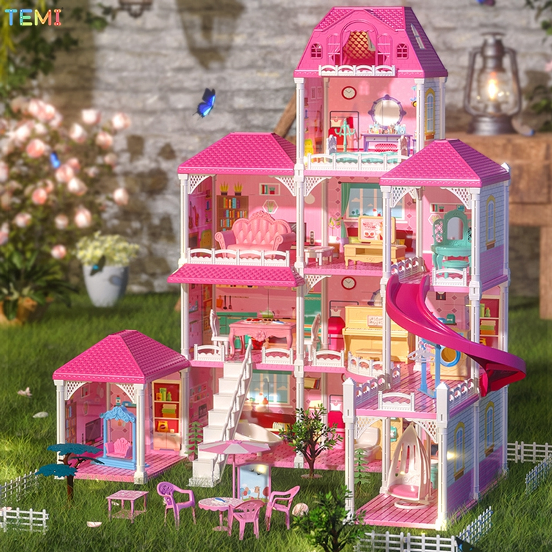 TEMI Dollhouse Palace Dream-Toys Model Architecture, House Doll ...