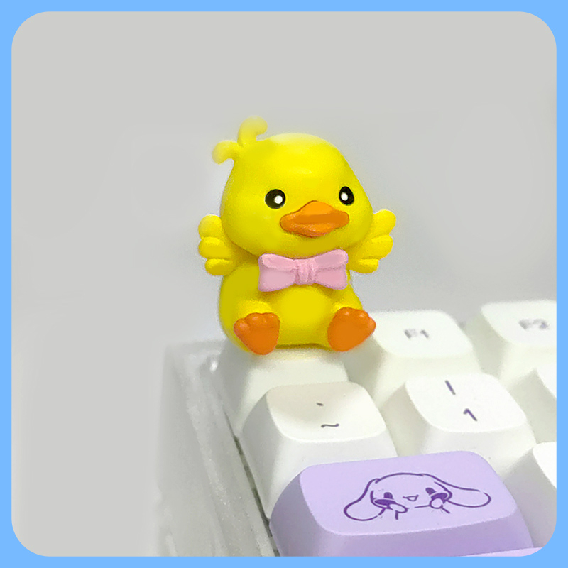Little Yellow Duck Personalized Handmade Keycap Cartoon PVC Material ...
