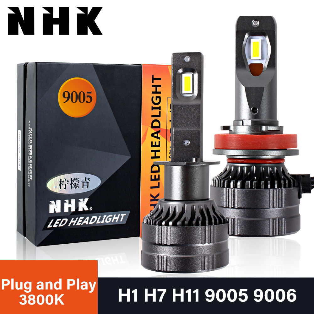NHK LED Headlight Fog Light Bulbs Green Lemon Super Penetration,300% Brightness, H1 H11 9005 LED ...