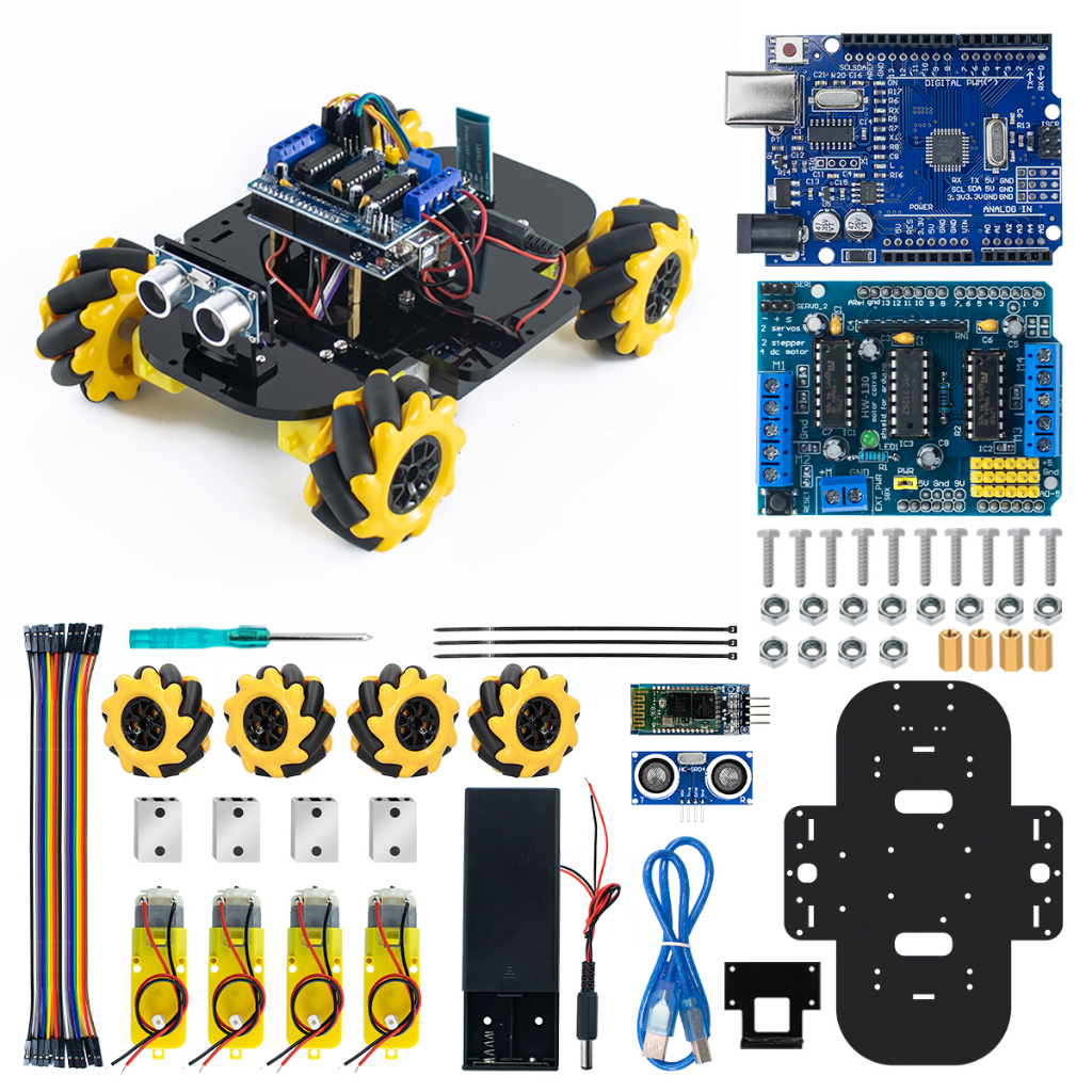 Lafvin Omni Directional Mecanum Wheels Robot Car Kit For Arduino Uno R3 Stem Educational Diy 