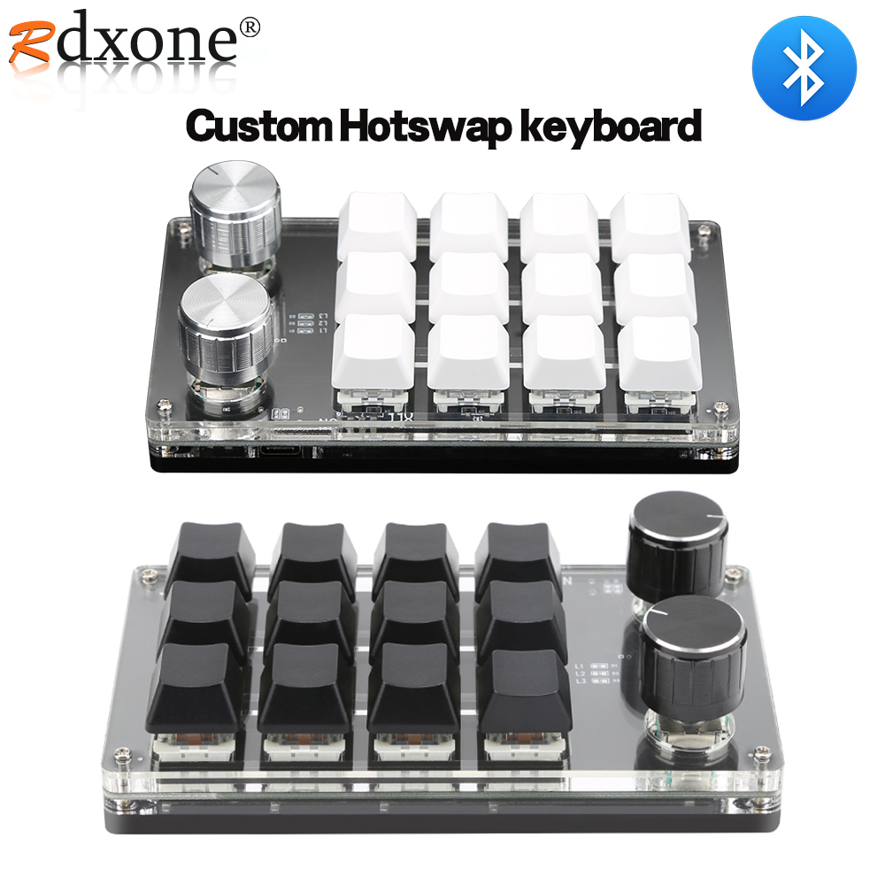 Rdxone Programming Macro Keyboard Custom Knob Keyboard 12 Key 2 Knob Gaming Mini Keyboard Copy ...