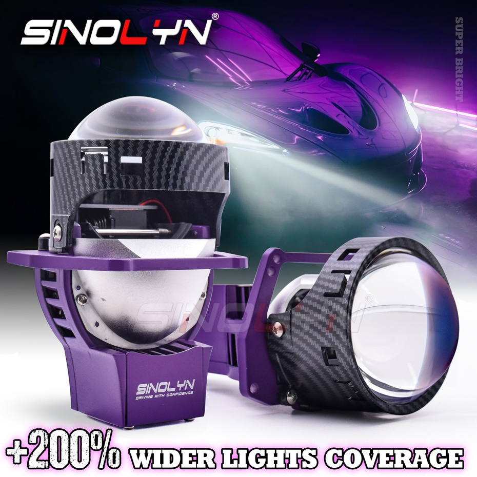 65W 3" Blue Bi LED Projector Headlight Lens Hella 3R G5 Bracket Carbon ...