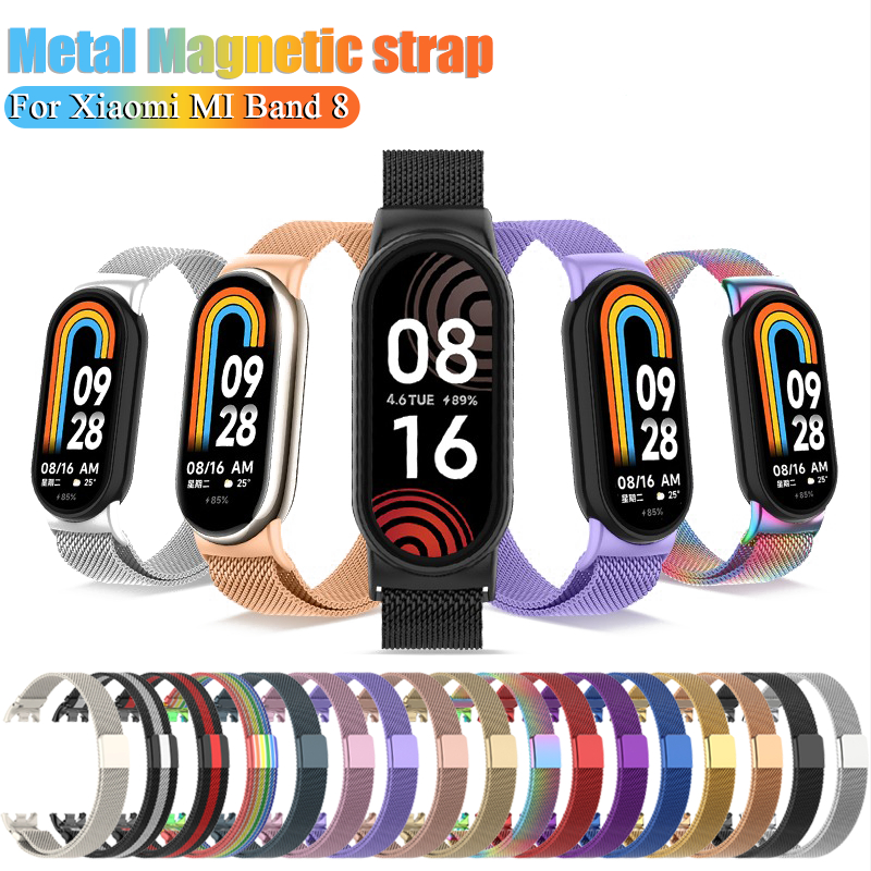 Xiaomi Mi Band 10 9 8 Magnetic stainless steel strap for mi band10 ...