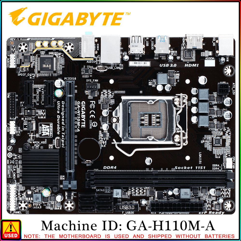 GIGABYTE GA-H110M-A motherboard Intel® H110 Chipset Supports 7th / 6th ...