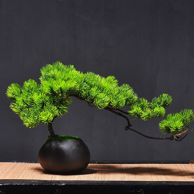 Simulation Welcome Pine Bonsai Office Desktop Tea Room Zen New Chinese ...