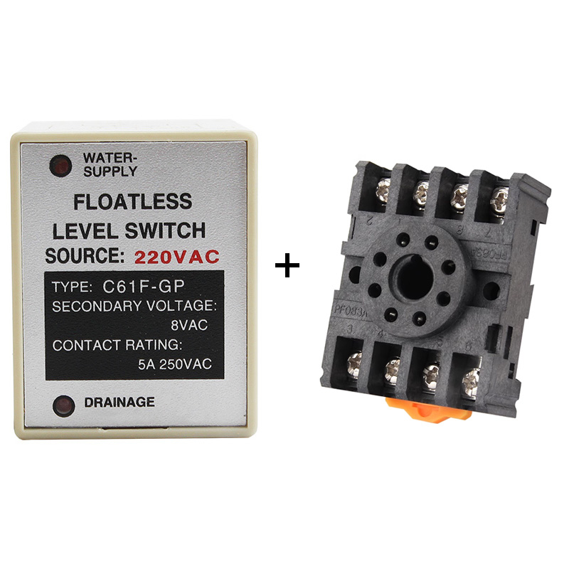 C61f Gp Level Relay Water Level Controller Switch Pump With Base Socket Ac220v 50 60 Hz 8 Pin