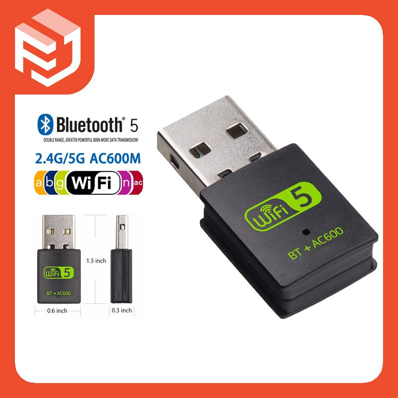 AC600Mbps USB Wifi Dongle Bluetooth 5.0 Adapter wireless Adapter Dual ...