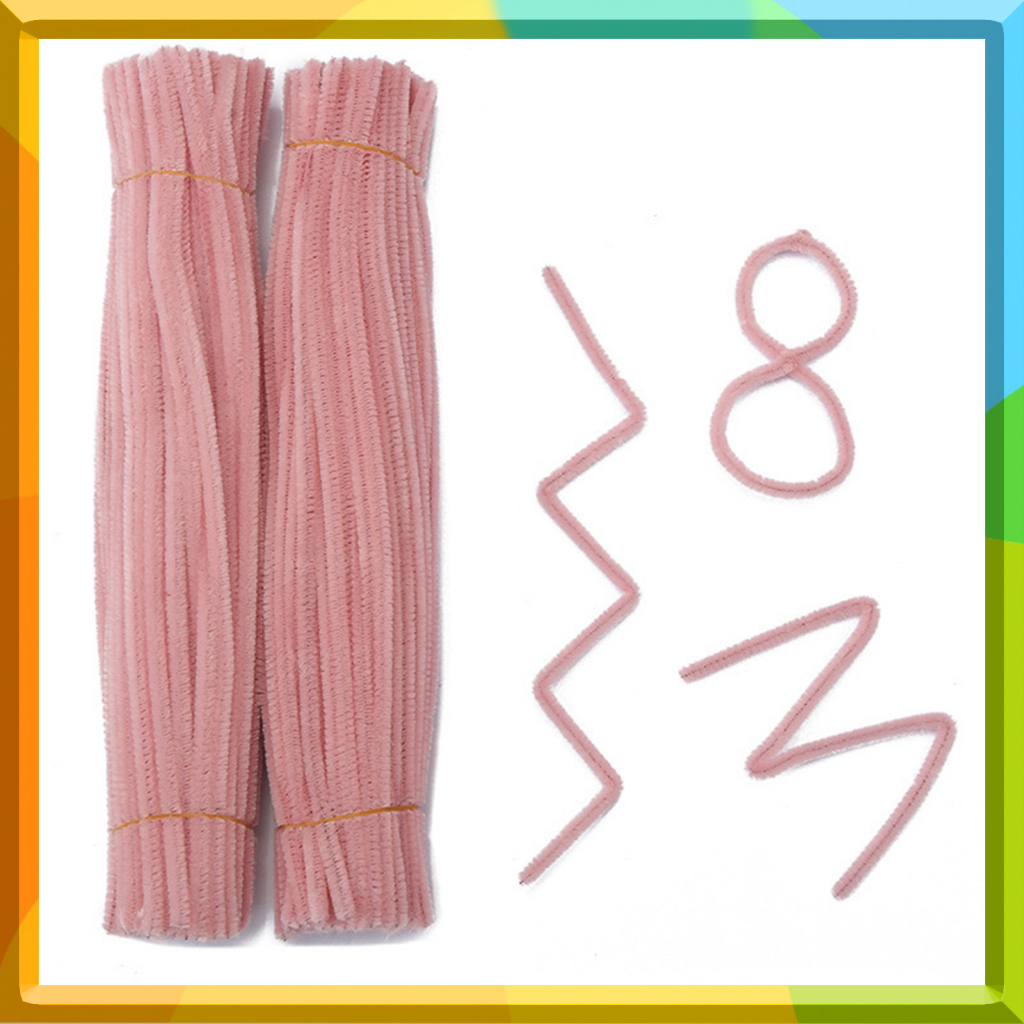 100PCS Fuzzy Wires | DIY Craft Stems | Colored Pipe Cleaners | Fuzzy ...