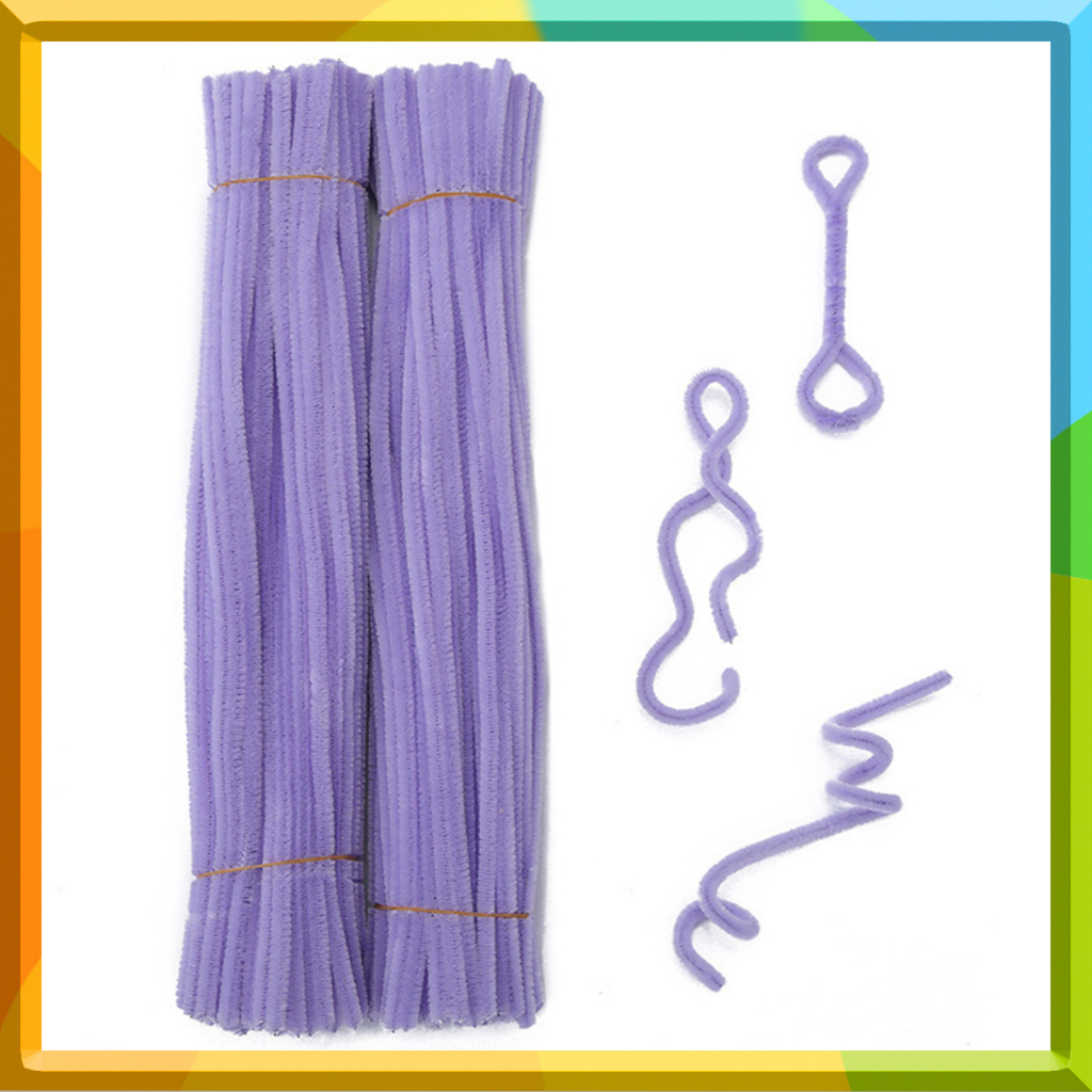 100PCS Fuzzy Wires | DIY Craft Stems | Colored Pipe Cleaners | Fuzzy ...