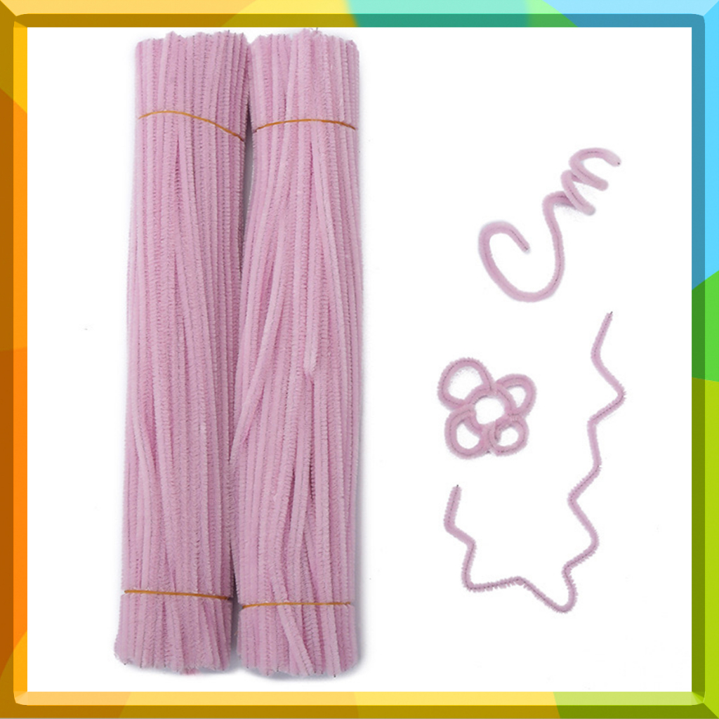 100PCS Fuzzy Wires | DIY Craft Stems | Colored Pipe Cleaners | Fuzzy ...