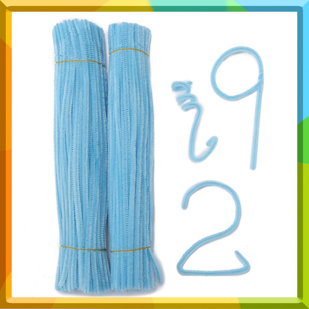 100PCS Fuzzy Wires | DIY Craft Stems | Colored Pipe Cleaners | Fuzzy ...