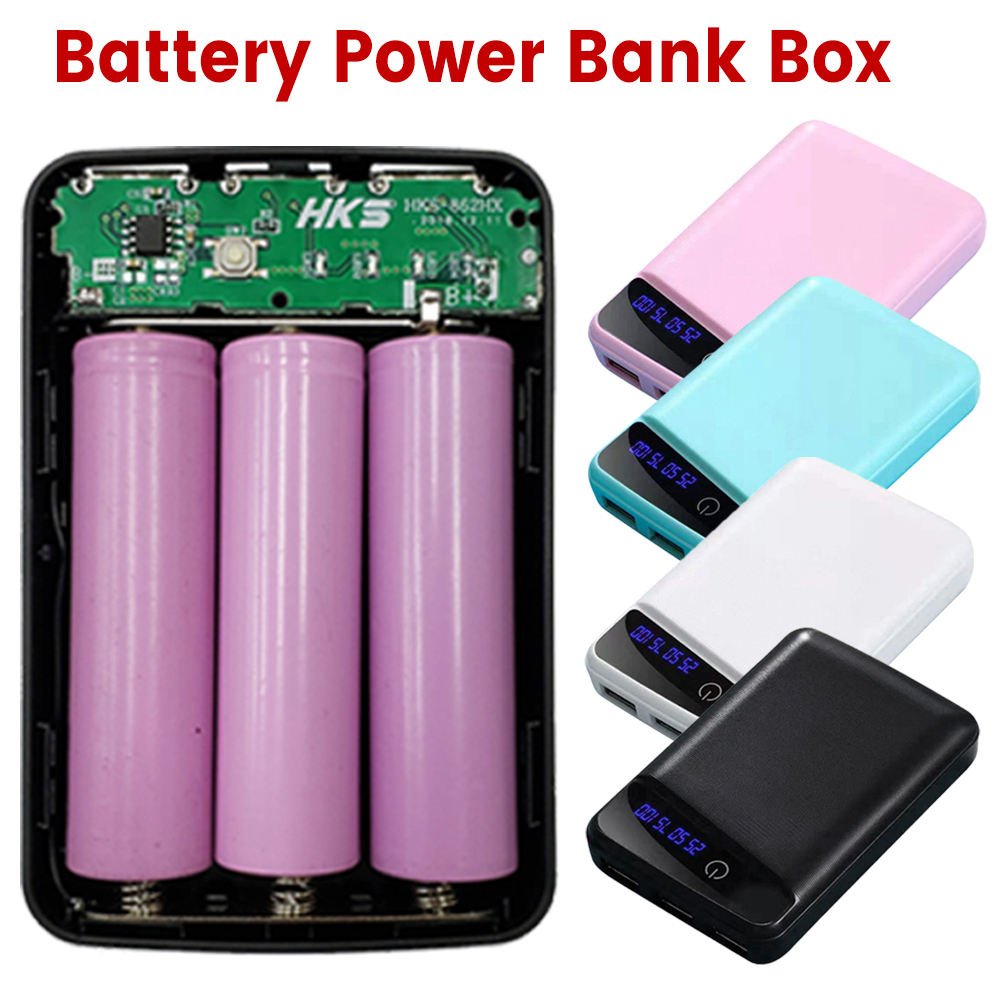3*18650 DIY Power Bank Case Plastic Shell Box Shell with LCD Display ...