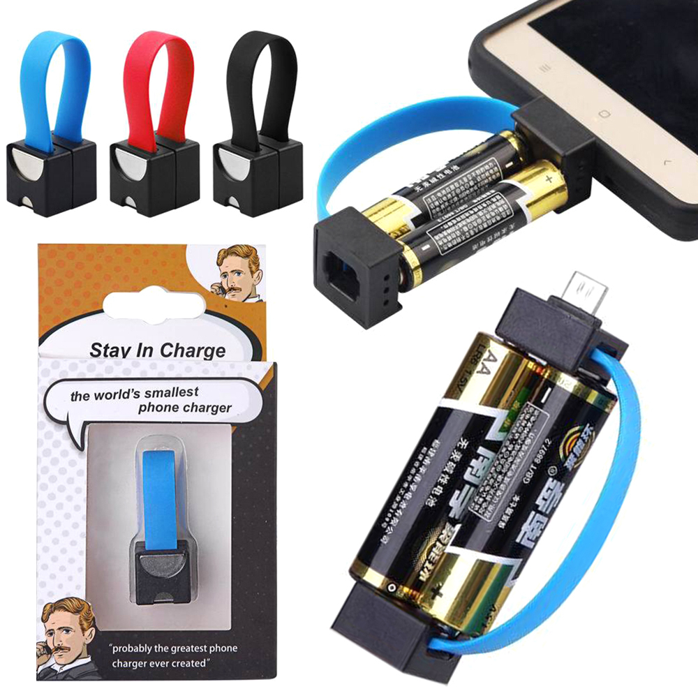 Portable Emergency Phone Charger Powered by AA Batteries with micro USB ...