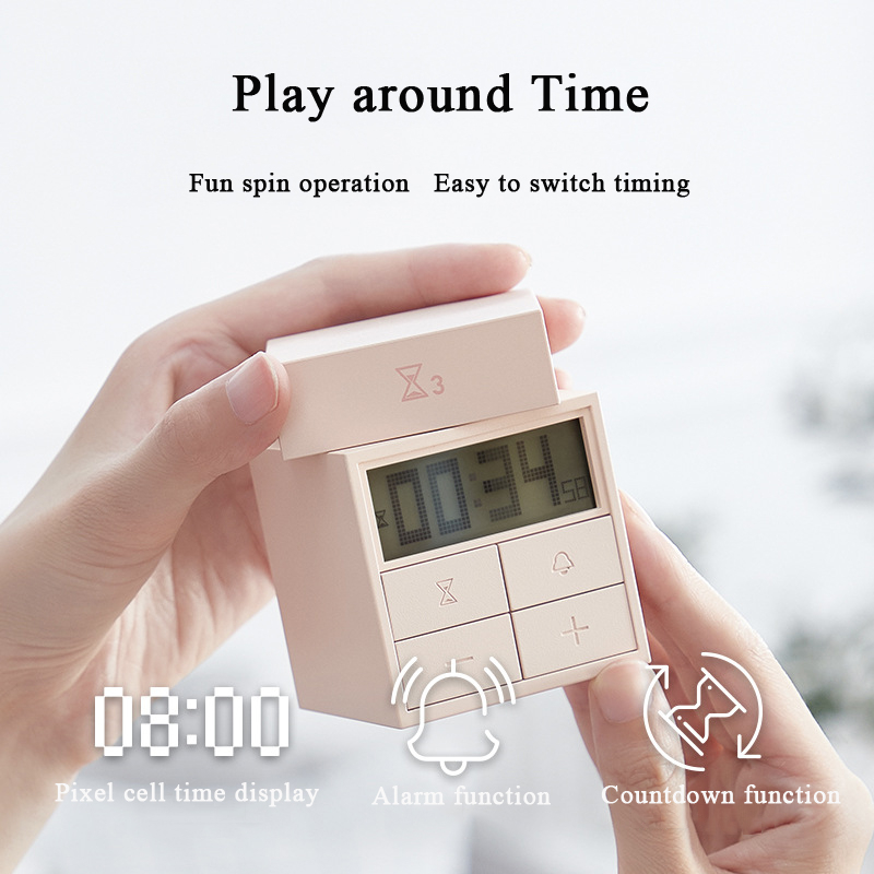 Rechargeable Digital Kitchen Timer Rotatable Countdown Snooze