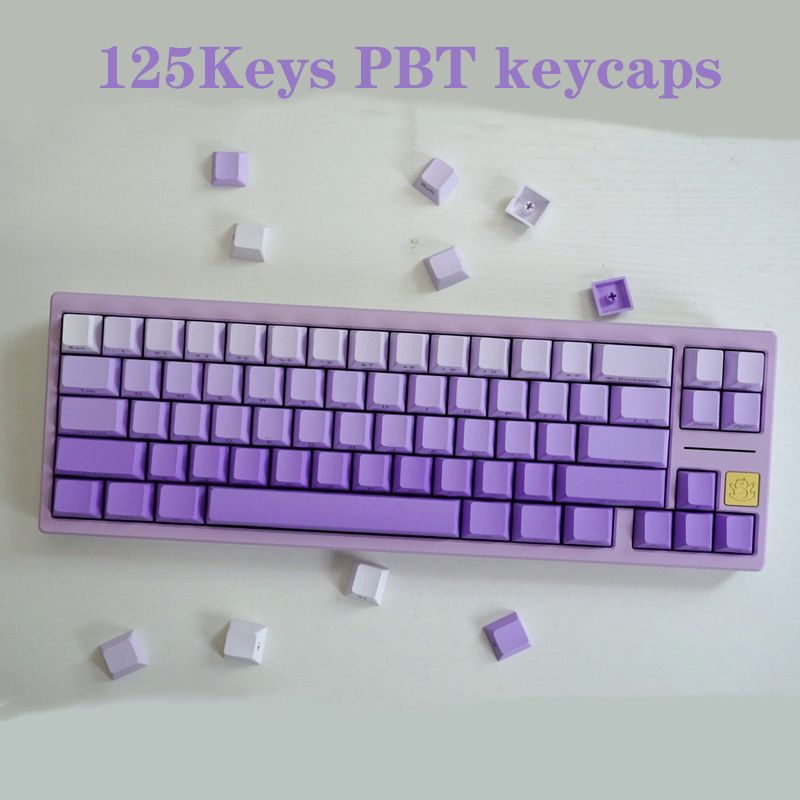 GMK Purple front/side engraved gradient mechanical keyboard keycap 125 ...