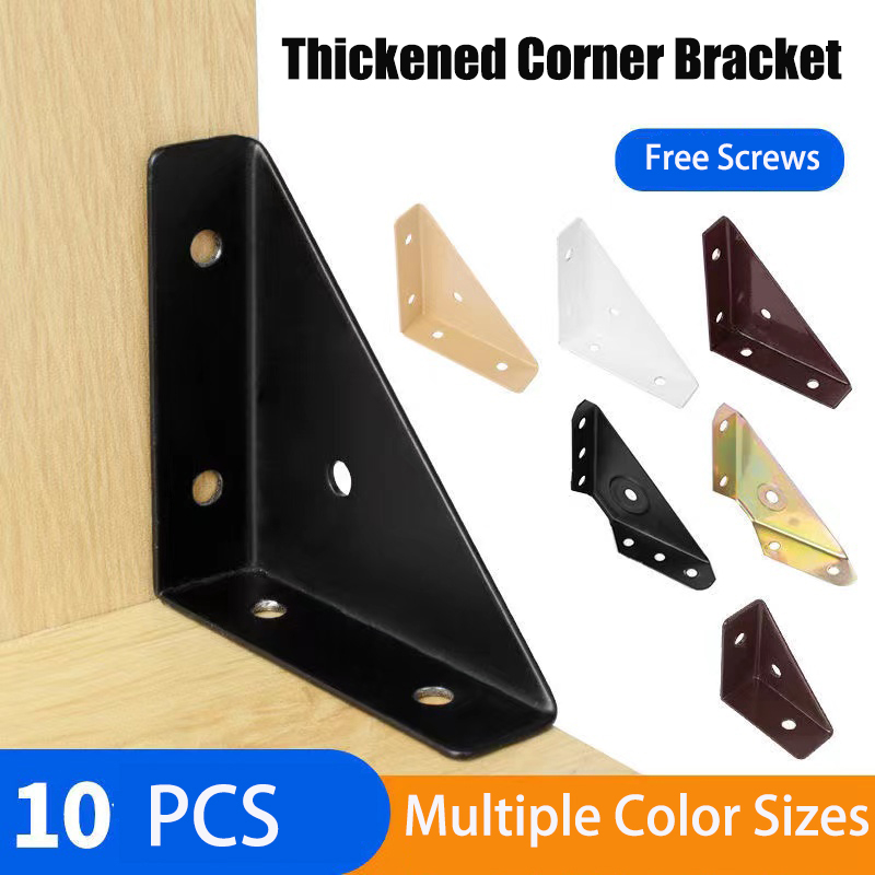 [Stock]10 Pcs Thickened Three-Sided Angle Code Fixed 90 Degree Right ...