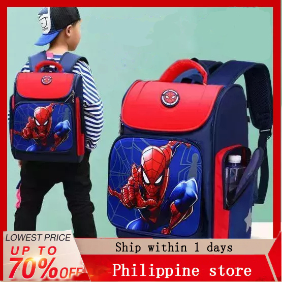 1-6 grade Spiderman Backpack Marvel Avengers Cartoon Anime child spider ...