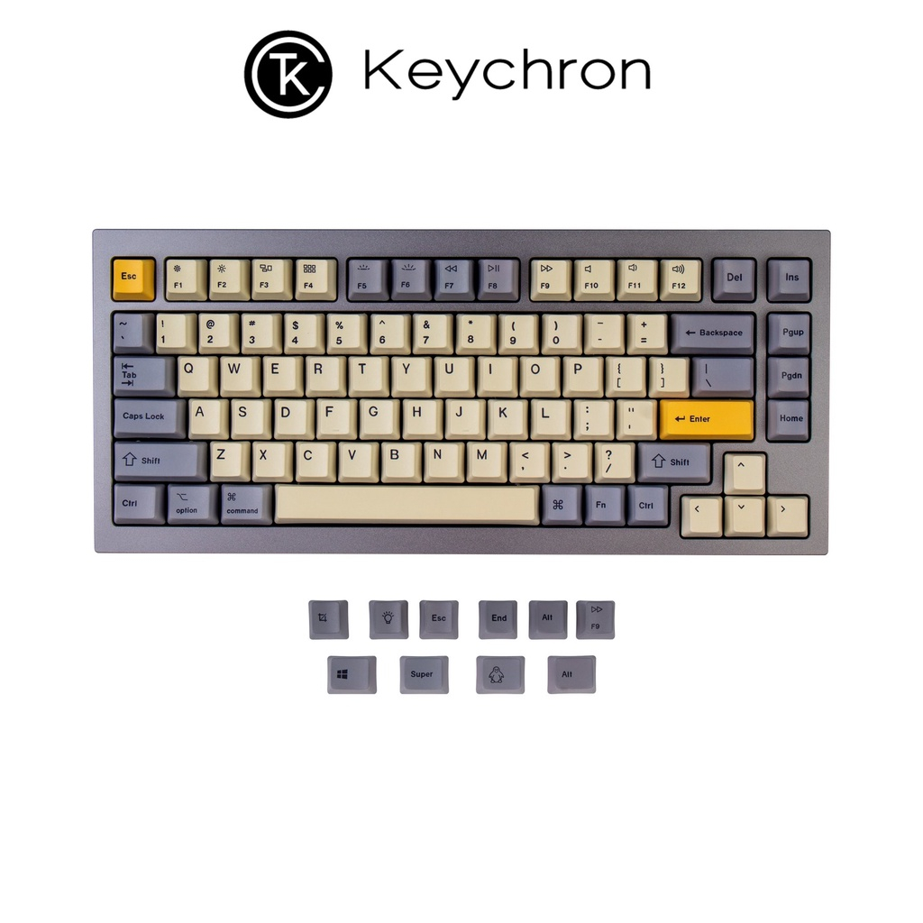 Keychron Q1 & K2 OEM Dye-Sub PBT Keycap Set - Wheat Grey | Shopee ...
