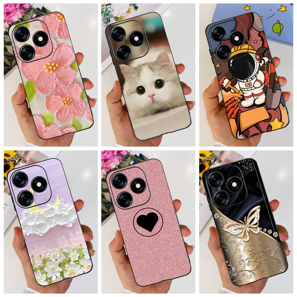 Tecno Spark 10 Spark 10c Spark 10 Pro Ki7 Ki5q Ki5k Case 2023 Fashion Cute Flower Cat
