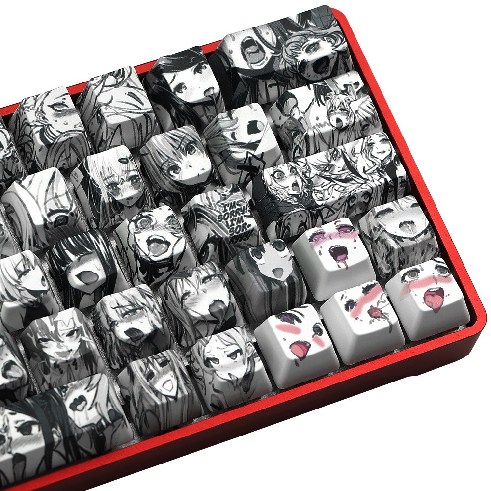 123 Style Ahegao Keycaps PBT XDA Profile Japanese Anime Keycap for ...