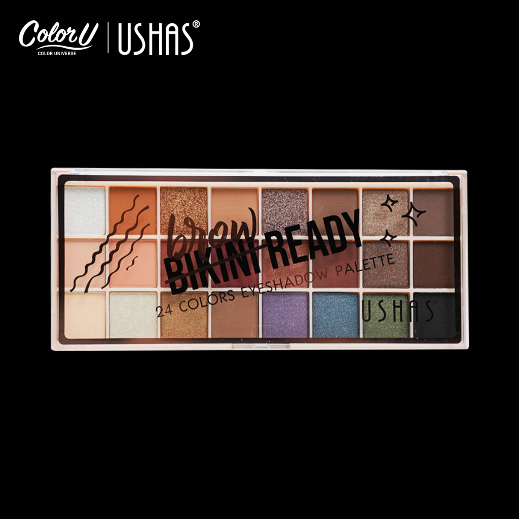 USHAS 24 Color Matte Satin Shimmer Metallic Eyeshadow Palette 36g ...