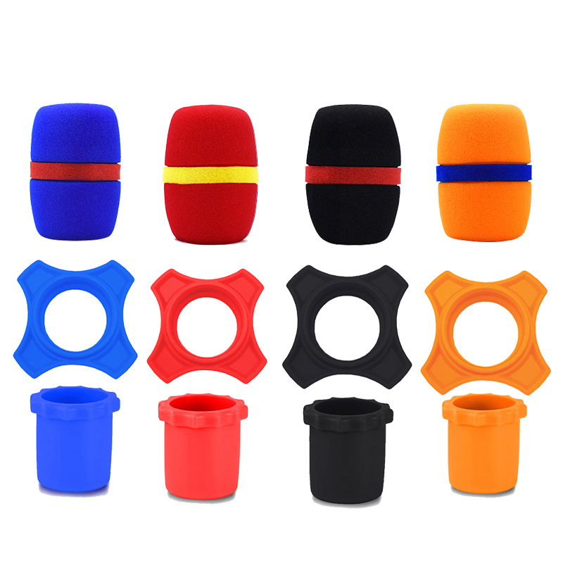 Microphone Sponges Sleeve Anti-Rolling Mic Protection Ring Rod Silicone ...