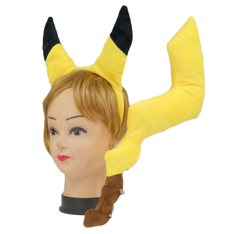 20cm Pokemon Hat Moving Ears Pikachu Plush Hat Lovely Funny Bunny Short ...