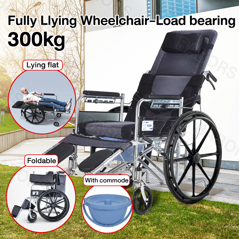 【Backrest Adjustable】High Back Wheelchair Folding Lightweight With ...