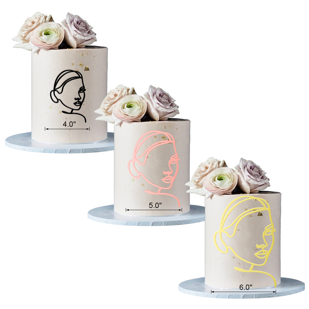 Acrylic Lady Face Cake Topper Birthday Cake Decoration for Girls and ...