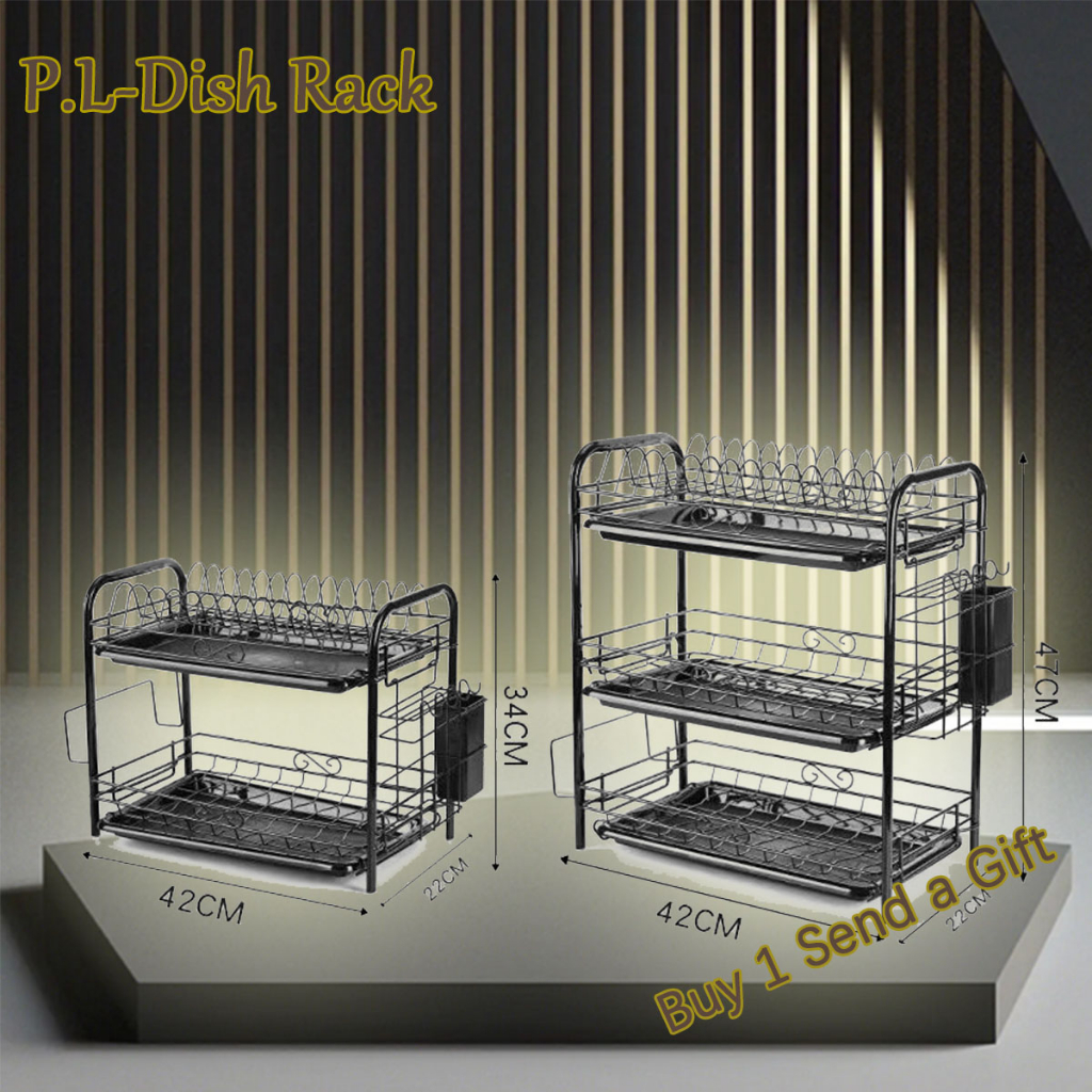 【COD Warranty】Dish Drying Rack 304 Stainless Steel Dish Rack with ...