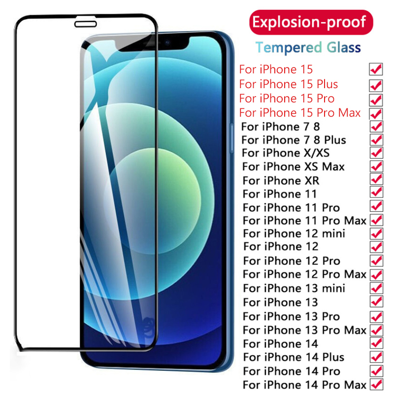 Tempered Glass film for iPhone 15 14 13 Pro Max Tempered Glass Screen ...