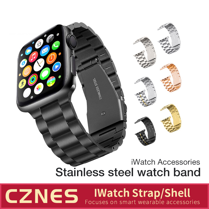 IWatch Three-Bead Stainless Steel Simple Atmospheric Strap S9/S8/S10 ...