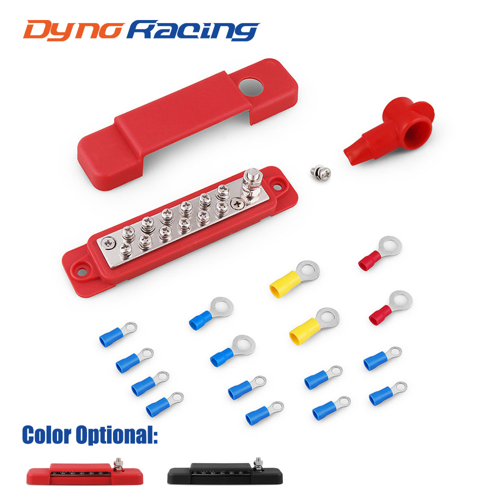 Battery Power Distribution Block Bus Bar Positive Negative 12 X M4 15A ...
