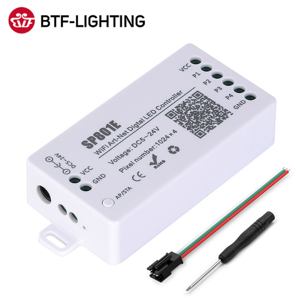 BTF-LIGHTING SP801E Wifi Art-Net Magic LED Controller LED Matrix Panel Module WS2812B WS2811 ...