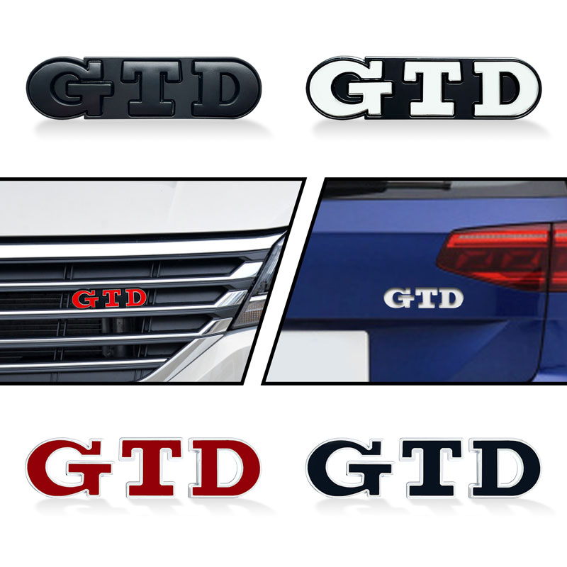 3D Metal Car Sticker GTD Logo Front Grill Badge Car Rear Trunk Decal ...