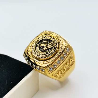 Eagle Kuya Bull Ring TFOE-PE Gold Plated Stainless Steel with Shining ...