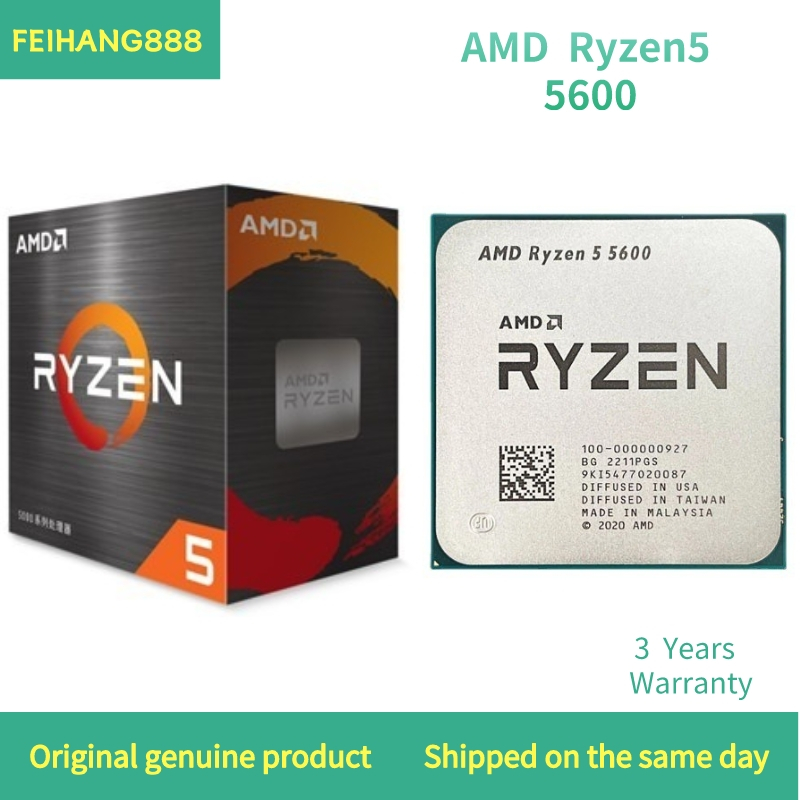 AMD Ryzen 5 CPU processor 5600 R5 5600 3.5 GHz 7nm 65W L3 = 32m 100 ...