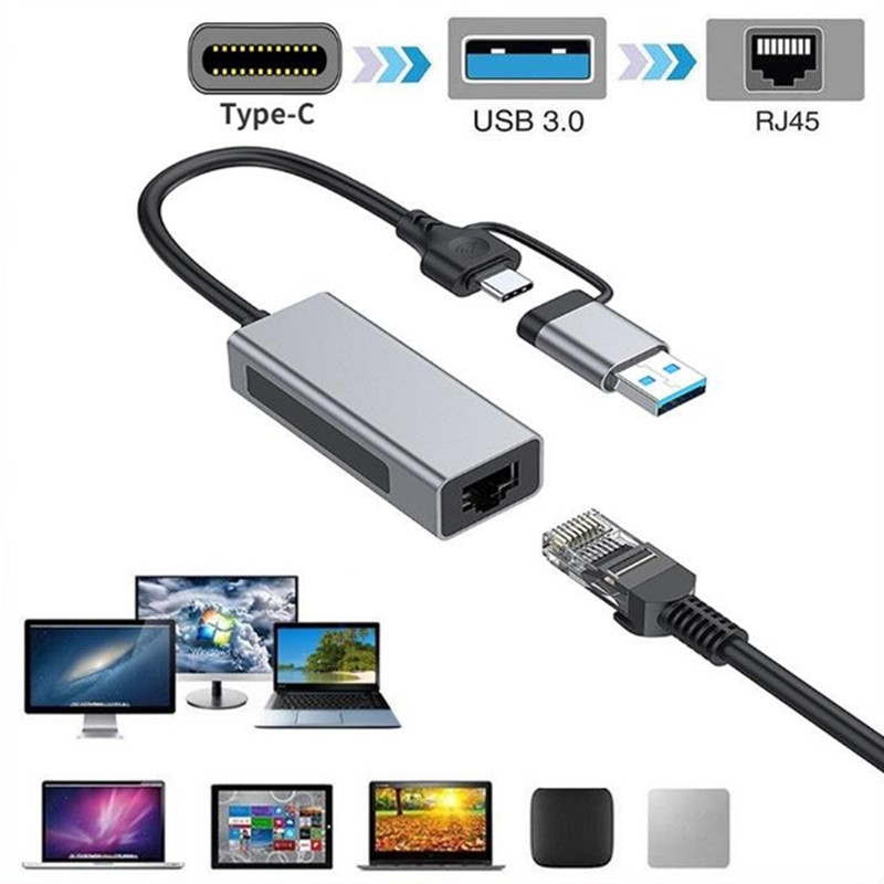 1000 Mbps Gigabit Type-C/USB to LAN Port Converter Cable - USB-C/USB 3. ...